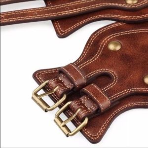 Accessories | Vintage Boho Leather Double Belt Buckle New | Poshmark